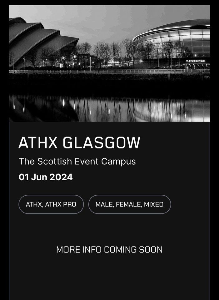 Athx Games Sec Glasgow June 1st, SEC Armadillo, Glasgow, 1 June 2024 ...