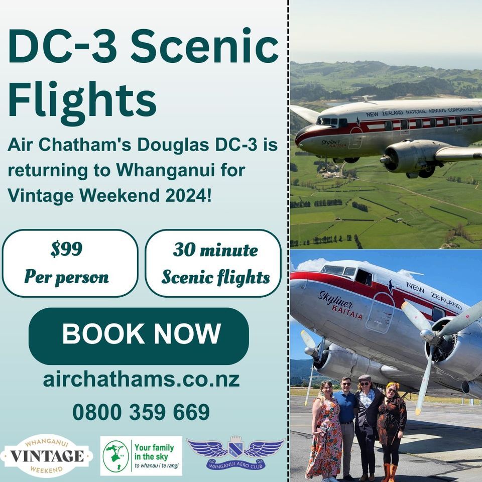 Air Chathams DC-3 Scenic Flights - Whanganui Vintage Weekend, Whanganui ...