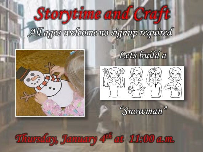 ASL Winter Story Time & Craft , 240 Houston St, Madisonville, TN 37354 ...