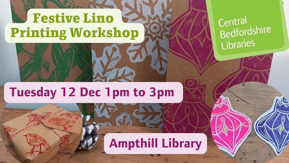 Festive Lino Printing Workshop, Ampthill Library, Dunstable, 12 December 2023 | AllEvents.in