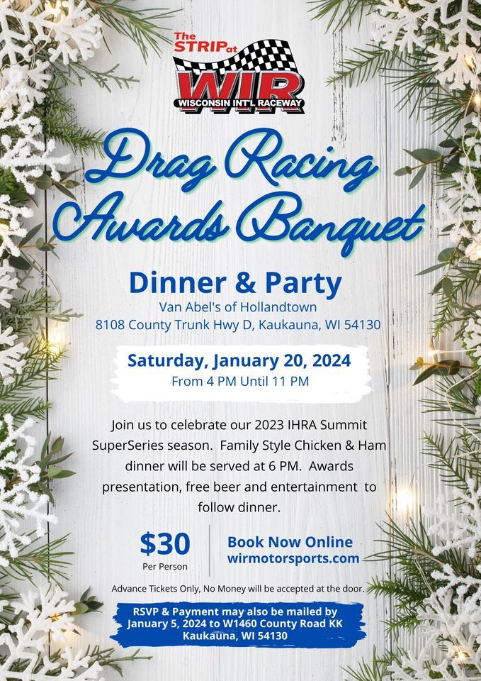 2023 Drag Racing Awards Banquet - Dinner & Party, Van Abel's of ...
