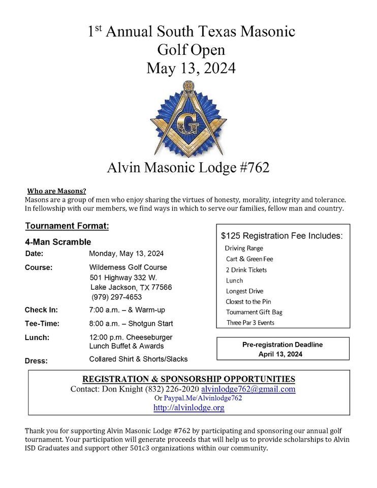South Texas Masonic Golf Open, The Wilderness Golf Course, Lake Jackson ...