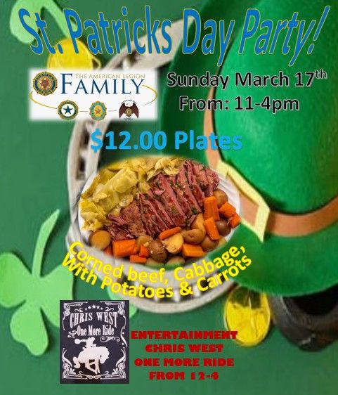 American Legion Post#99 ~ Corned Beef & Cabbage, 2101 S. McKenzie St ...