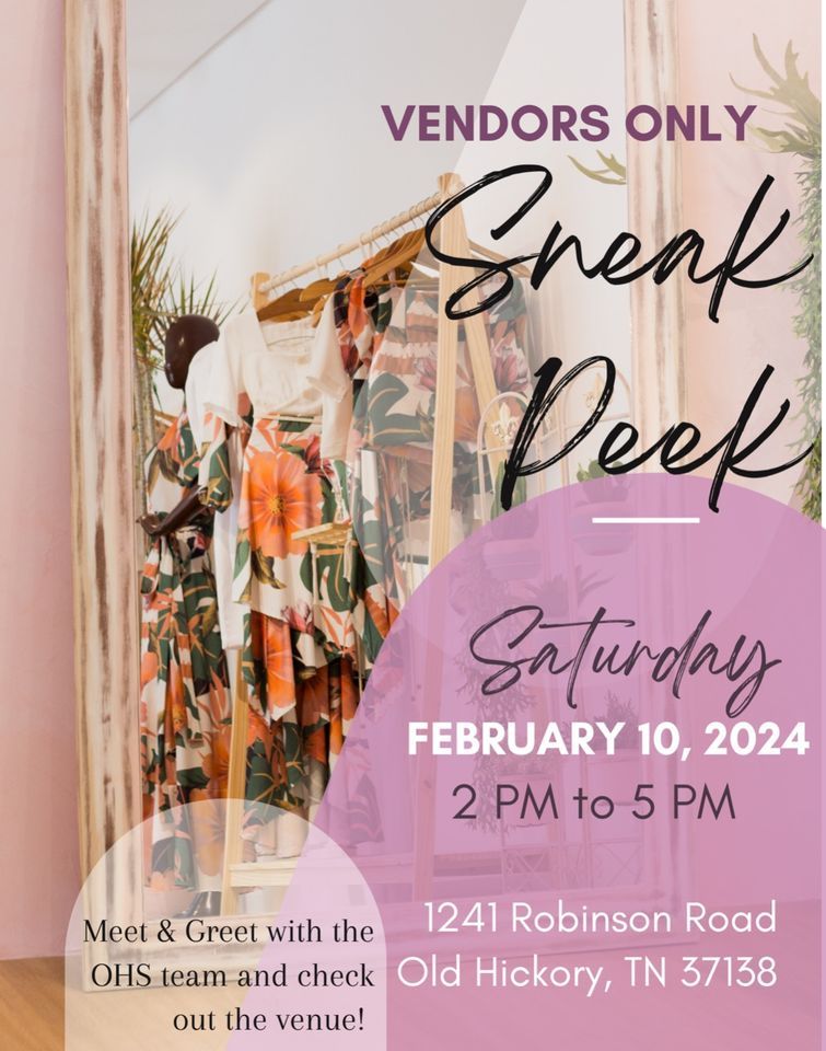 VENDORS ONLY EVENT, Sneak Peek & Meet and Greet at Old Hickory Social ...