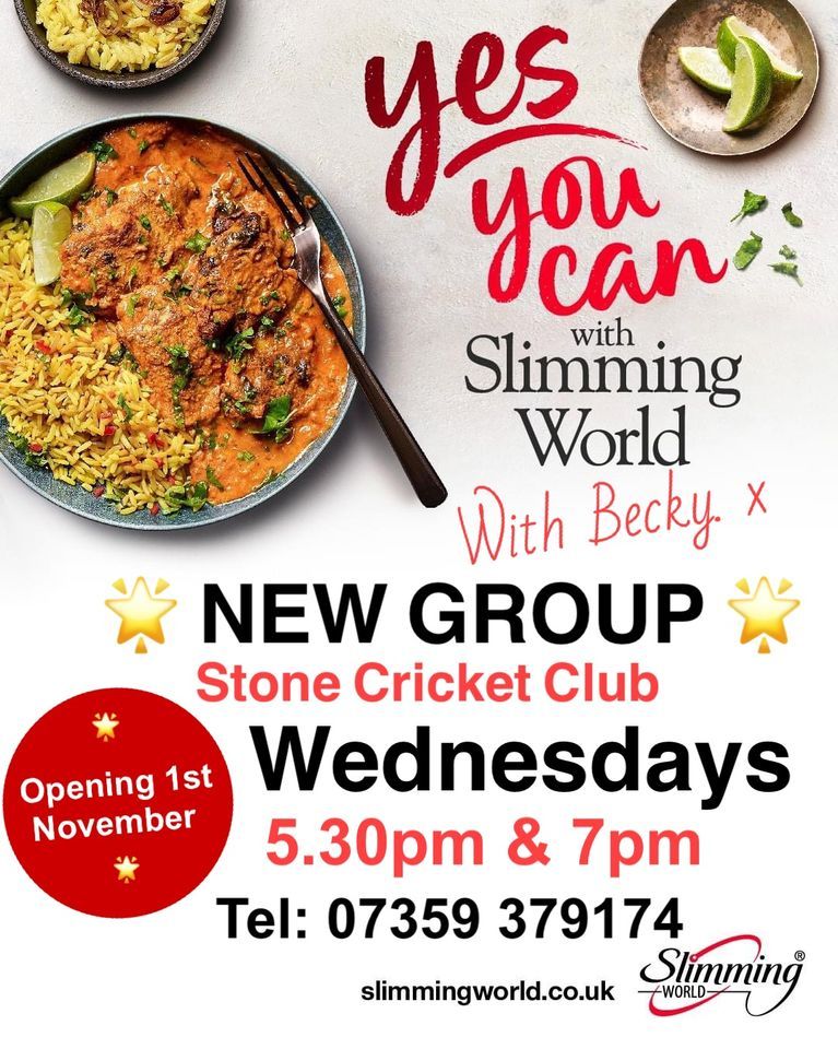 Brand new Slimming World Group!!! Stone Cricket Club, Lichfield Road ...