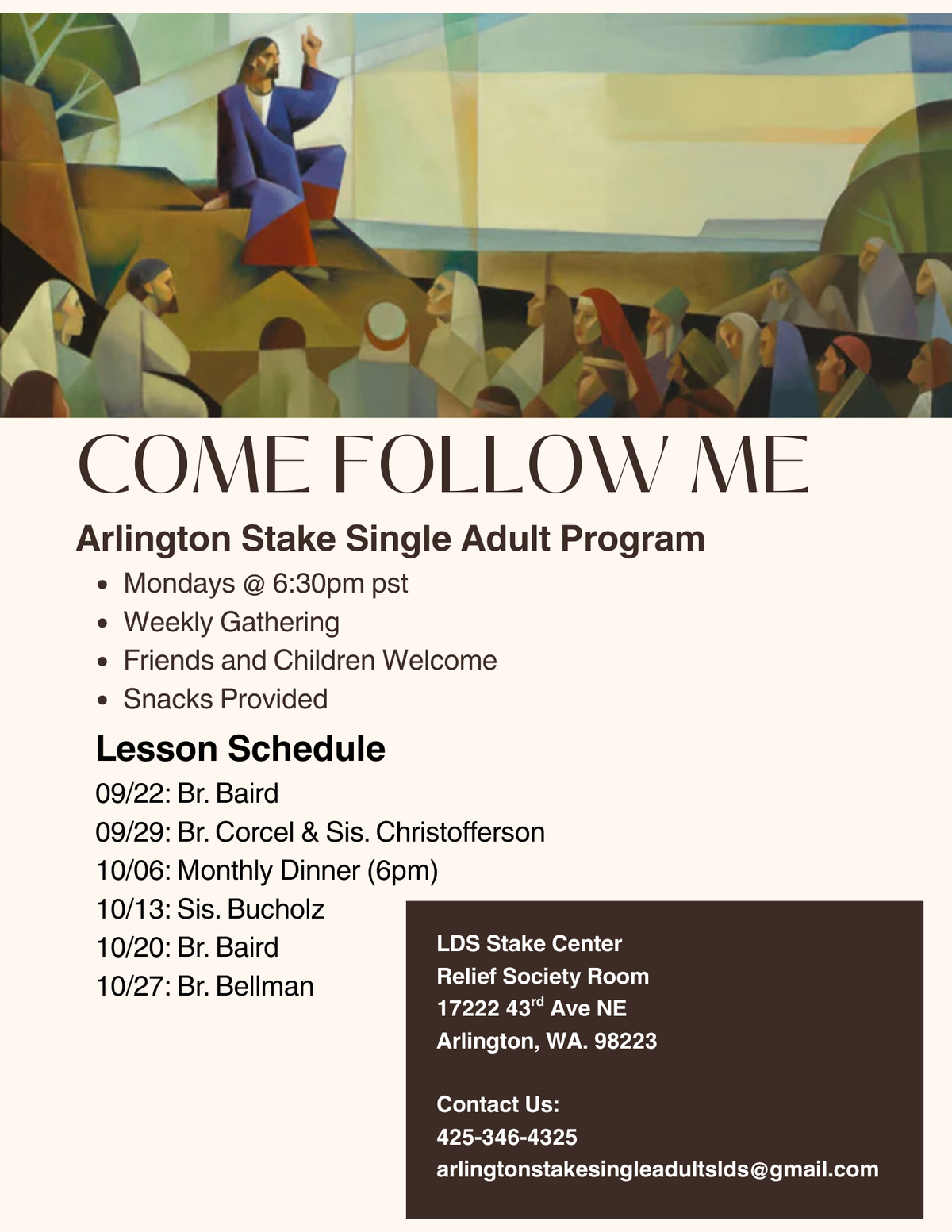 Single Adult Come Follow Me Gathering, The Church of Jesus Christ of ...