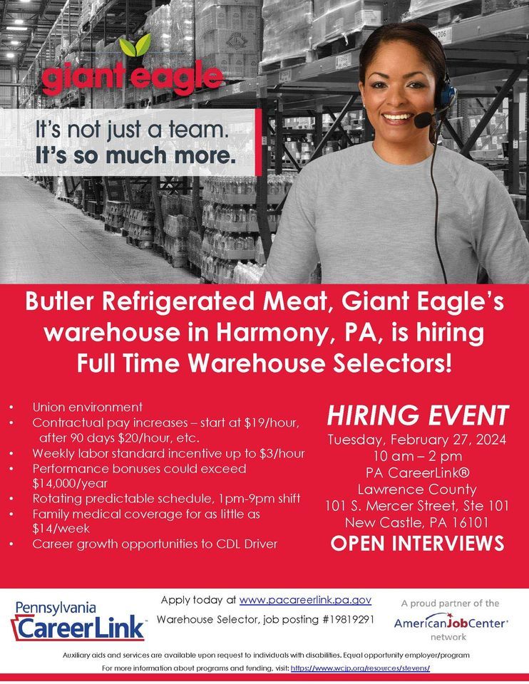 HIRING EVENT - Butler Refrigerated Meats, 101 S. Mercer Street, New ...