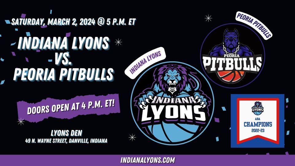 Indiana Lyons vs. Peoria Pitbulls, Bostick Gym, Danville, March 2 2024 ...