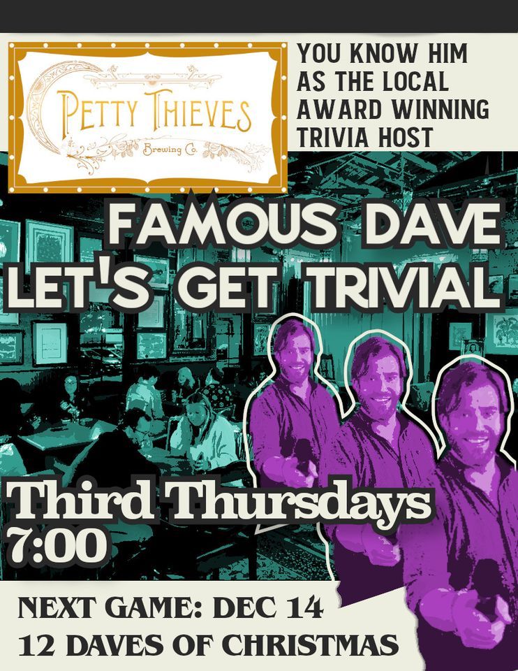 Famous Daves "Lets Get Trivial", 413 dalton ave, Ste B Charlotte, NC ...
