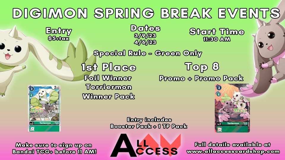 Digimon Spring Break Event, 2633 Development Dr. Unit 30 Green Bay, WI ...