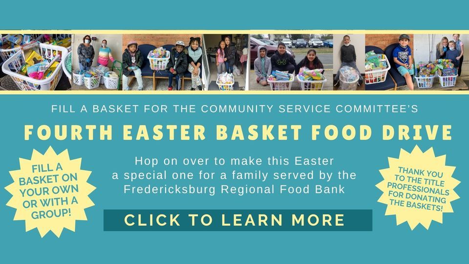Easter Basket Food Drive, Fredericksburg Regional Food Bank, 21 March ...