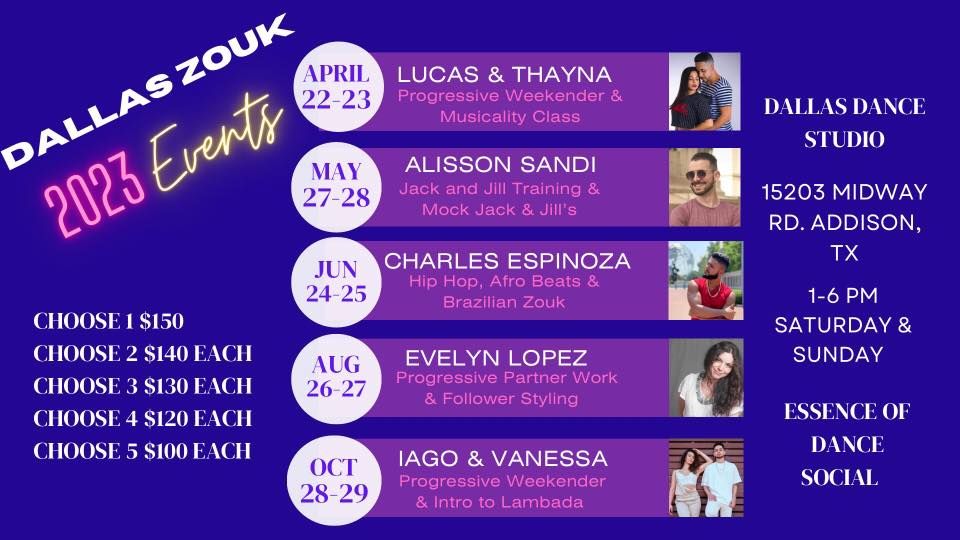 Dallas Zouk Events 2023, Dallas Dance Studio, Addison, 22 April 2023 ...