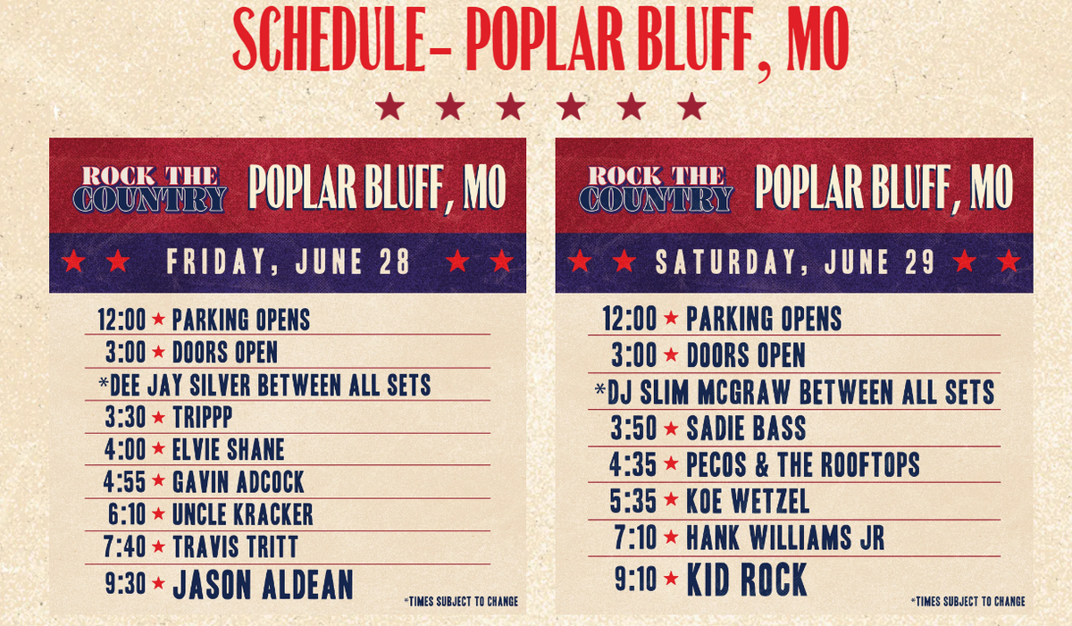 Rock The Country (Friday) - Poplar Bluff, Bricks Off Road Park ...