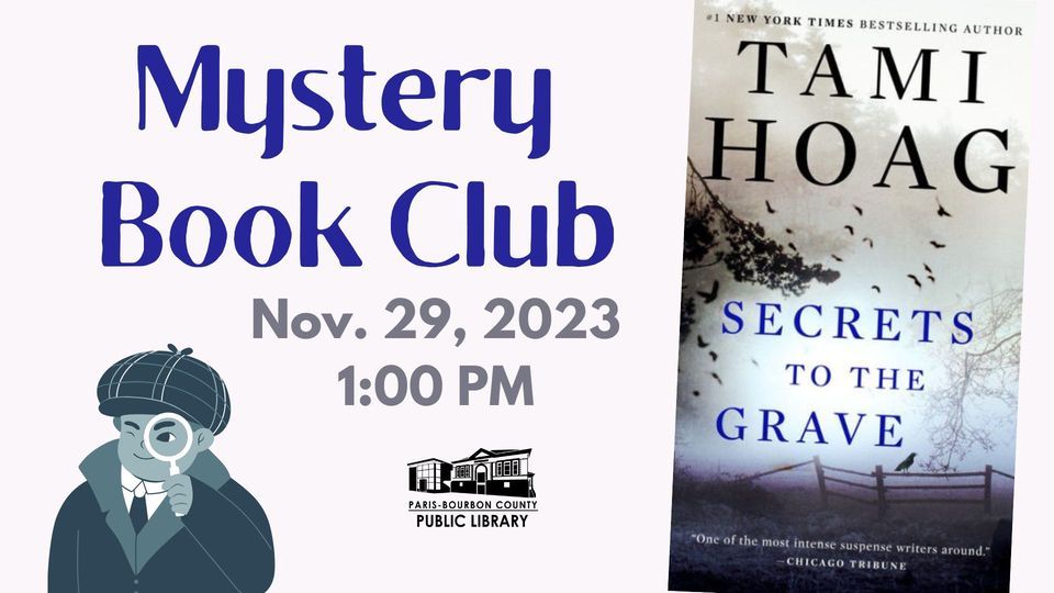 Mystery Book Club, Paris-Bourbon County Public Library, 27 December ...