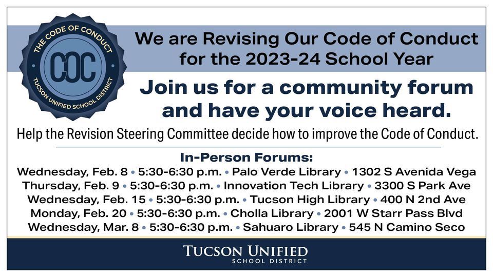 Code of Conduct Revision , 545 N Camino Seco, Tucson, AZ 85710-3067 ... Code of Conduct Revision , 545 N Camino Seco, Tucson, AZ 85710-3067 ...