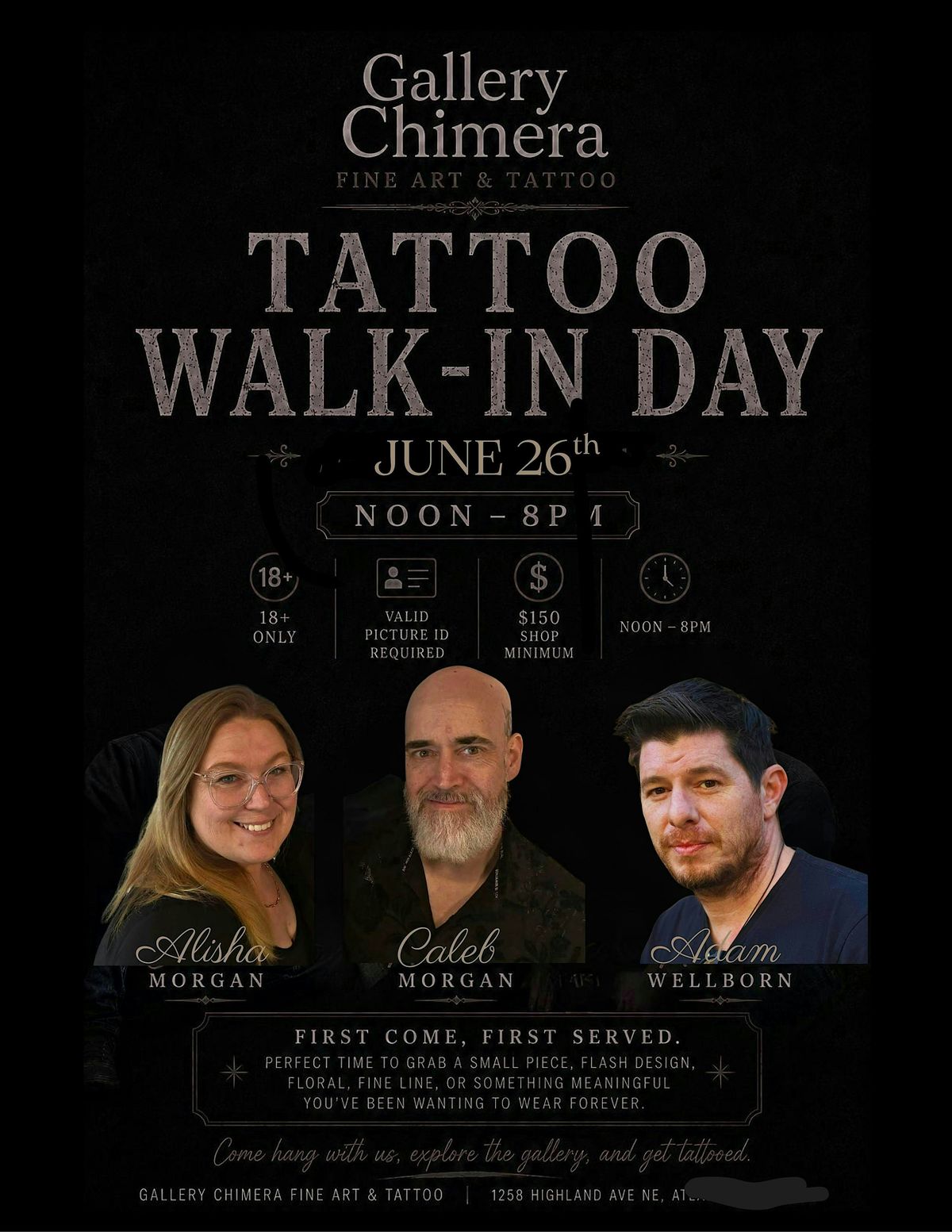 Attend Gallery Chimera Tattoo Walk-In Day in Atlanta on June 26, 2026 ...
