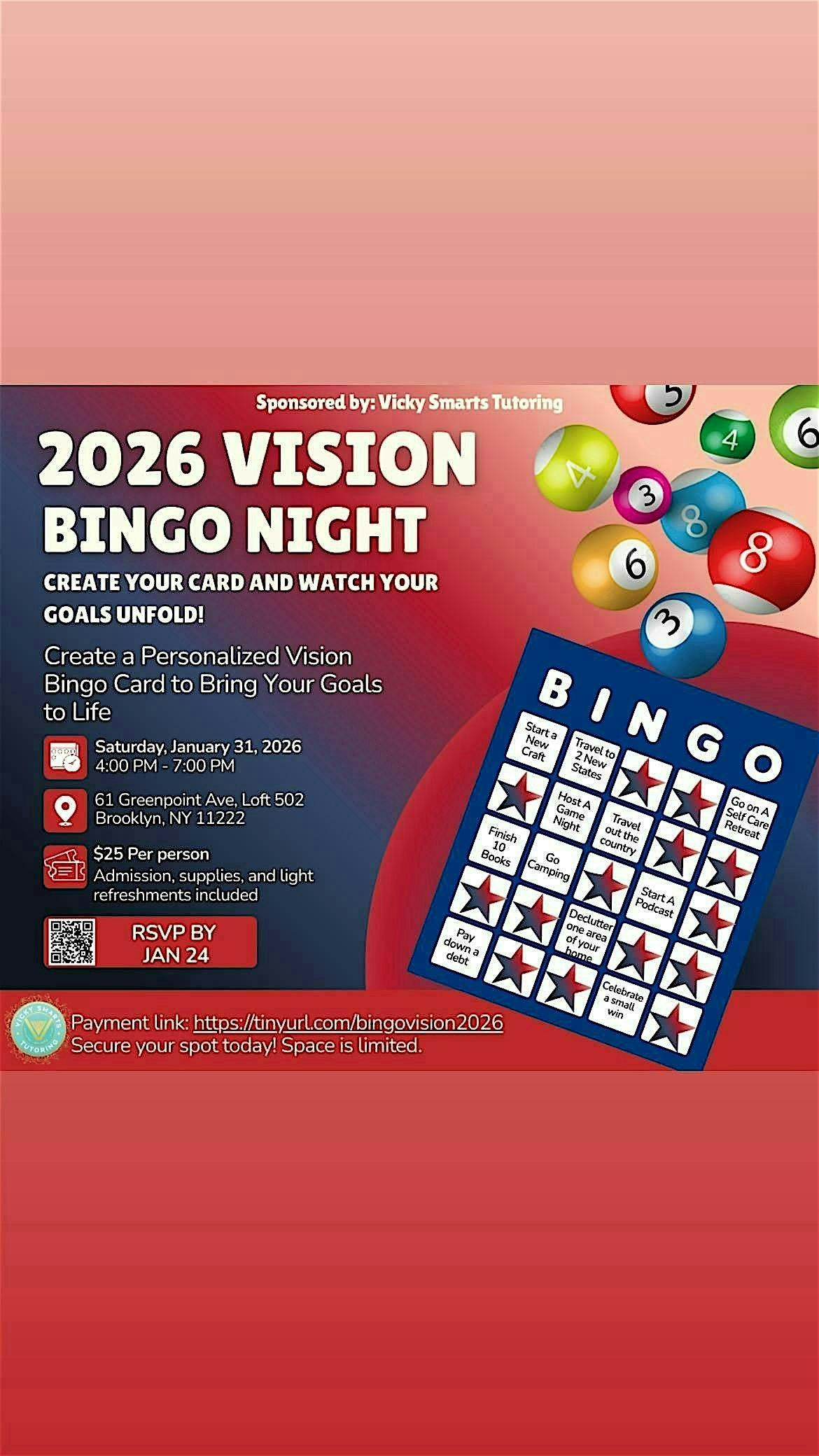 Bingo Vision Board Creative Workshop, 61 Greenpoint Ave, Brooklyn, 31 ...