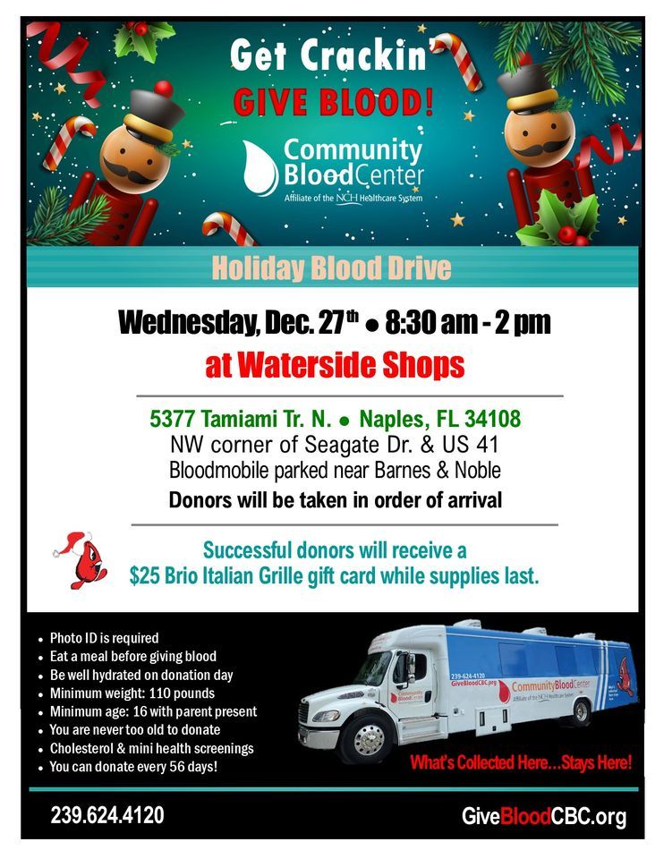 Blood Drive at Waterside Shops, 5377 Tamiami Trl N, Naples, FL 34108 ...