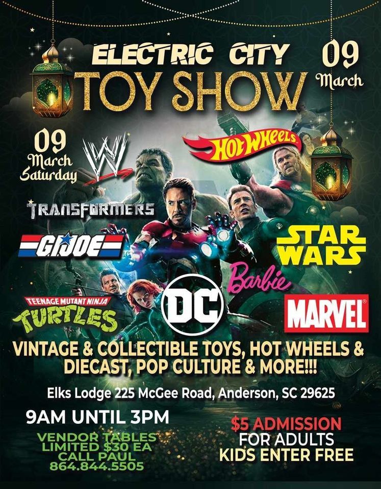 Electric City Toy Show , Elks Lodge, Anderson, SC Lodge #1206, 9 March ...