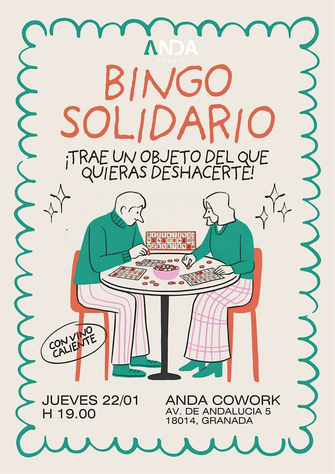 BINGO SOLIDARIO, Anda CoWork | Coworking Granada, 22 January 2026 ...