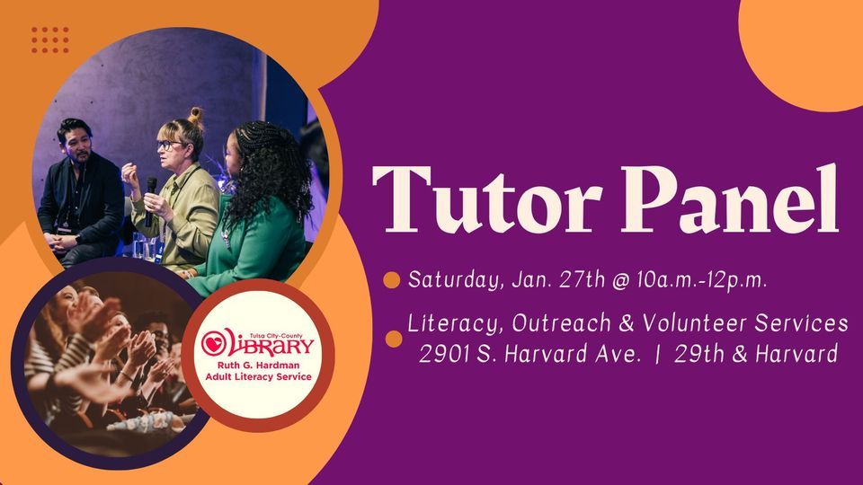 Tutor Panel, TCCL Literacy, Outreach, and Volunteer Services, Tulsa, January 27 2024 | AllEvents.in