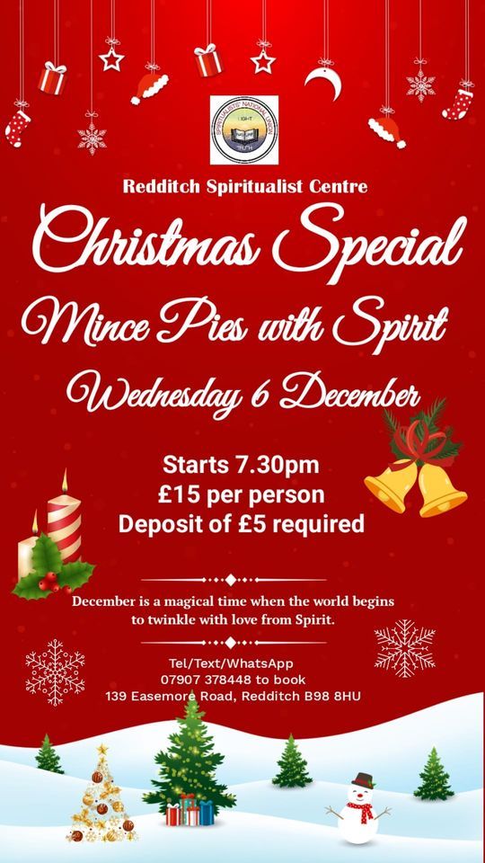 Mince Pies with Spirit, Redditch Spiritualist Centre SNU, 6 December ...