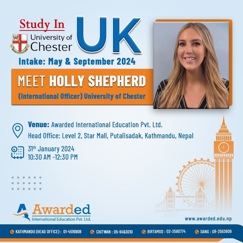 STUDY IN UK??- MAY/SEP2024 -Meet Holly Shepherd, University of Chester ...