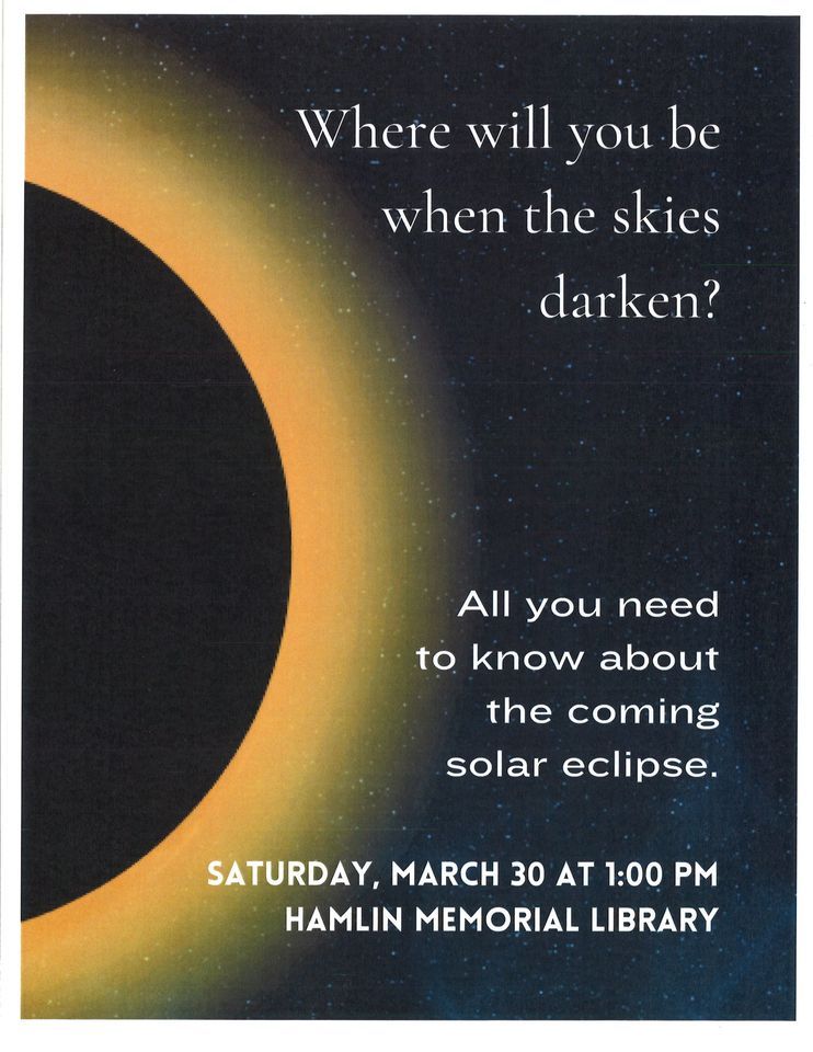 Bernie Picklo Eclipse Show, Hamlin Memorial Library, Smethport, 30 ...