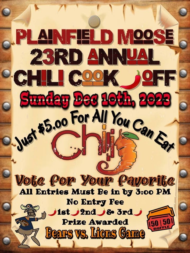 Chili Cook Off, Plainfield Moose Lodge #2491, 10 December 2023 ... Chili Cook Off, Plainfield Moose Lodge #2491, 10 December 2023 ...