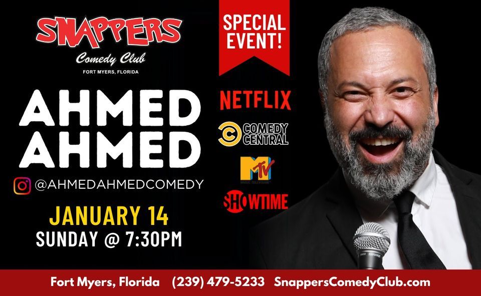 Ahmed Ahmed Special Event Comedy Show, Snappers Comedy Club, Pine Manor ...