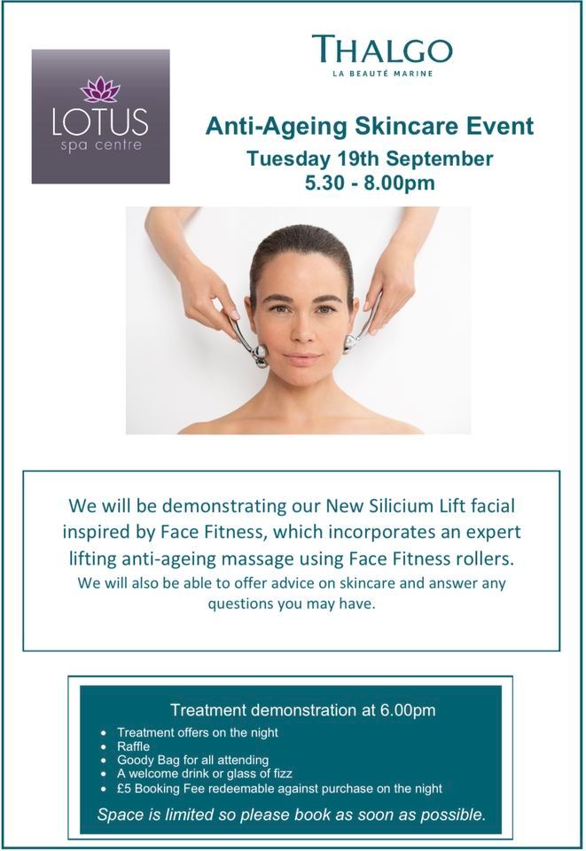 Thalgo Anti -Ageing Skin Care Event, Lotus Spa Centre, Newton Abbot, 19 ...