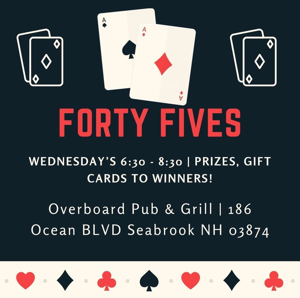 45s CLUB WEDNESDAY GAME NIGHT, Overboard Pub & Grill, Newburyport, 20 ...