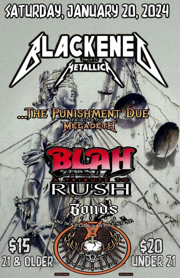 Blackened Metallica Tribute Band with The Punishment Due and Blah ...