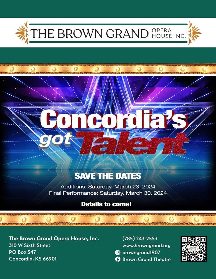 Concordias Got Talent - Live Auditions, Brown Grand Theatre, Concordia, 23 March 2024 | AllEvents.in