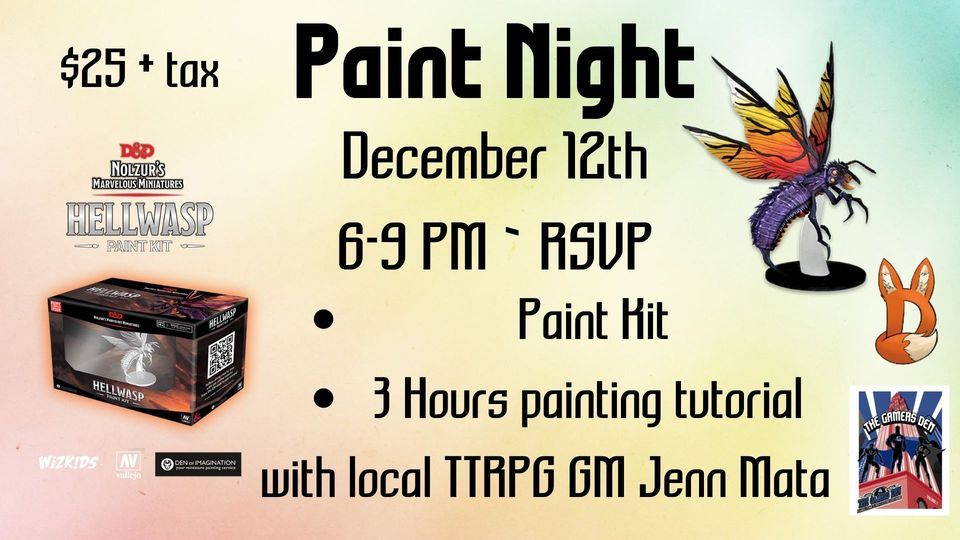 December Paint Night - Hellwasp, The Gamers Den, Cambridge, December 12 ...