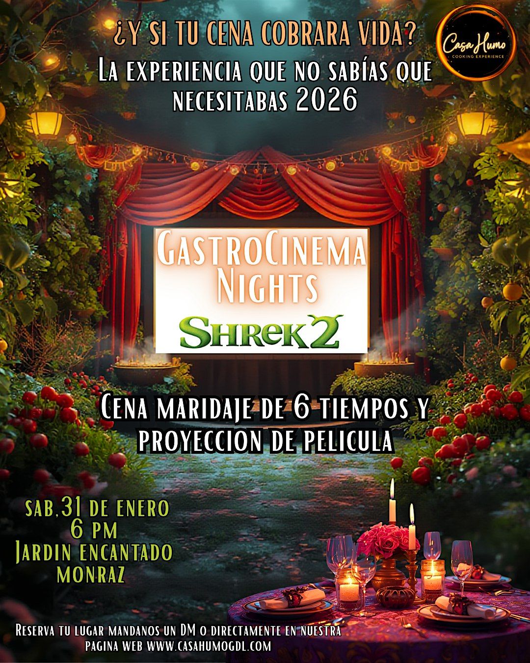Gastro-cinema Nights- Cena Inspirada- Shrek 2, Monraz, Guadalajara, 31 ...
