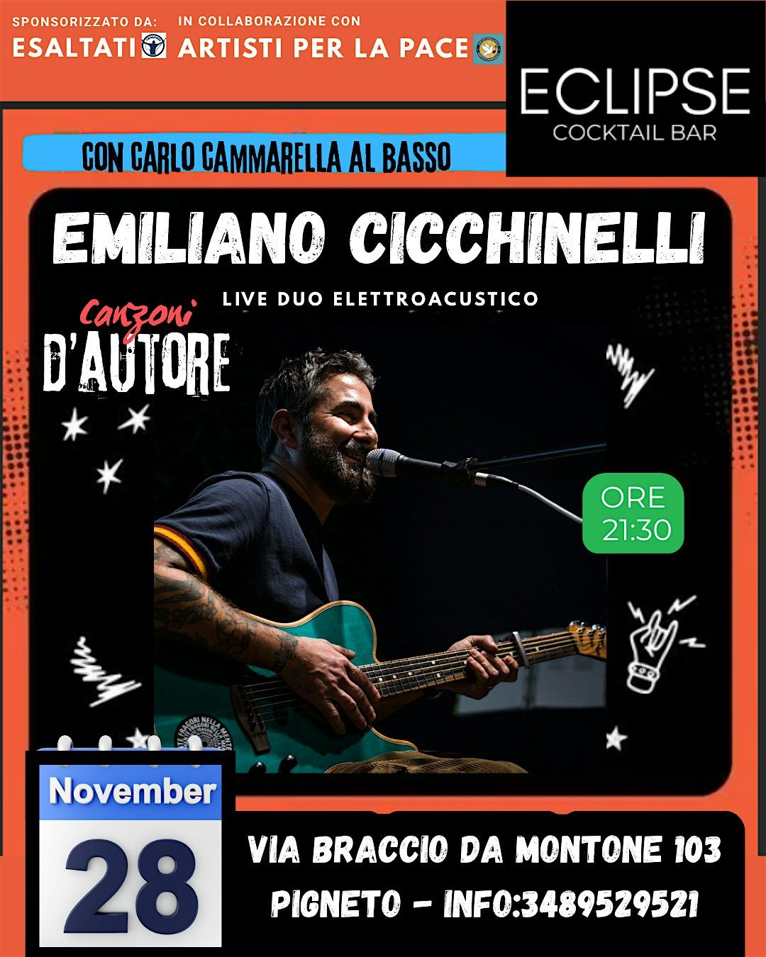 Emiliano Cicchinelli Live duo elettroacustico, Eclipse, Roma, 28 ...
