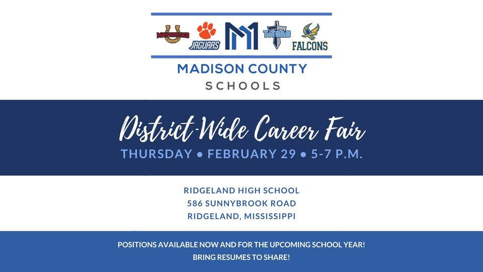 MCS District-Wide Career Fair, Ridgeland High School, 586 Sunnybrook Rd ...