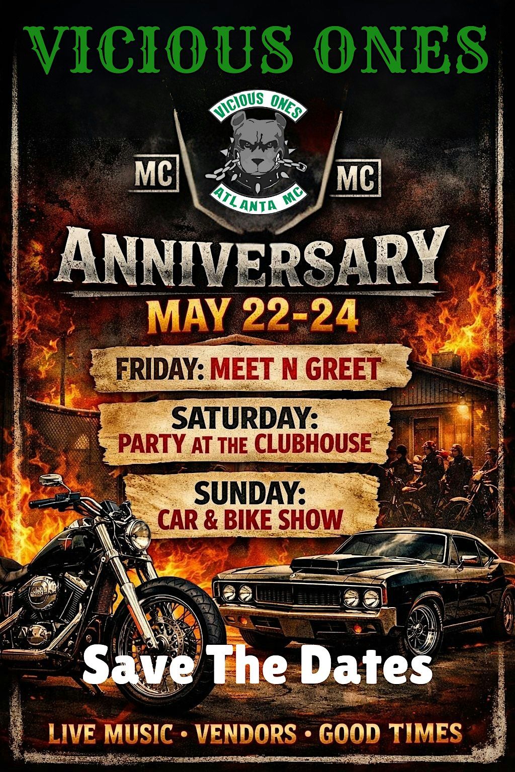 VICIOUS ONES MC 14th Anniversary, Vicious Ones Clubhouse, Lithonia, 23 ...