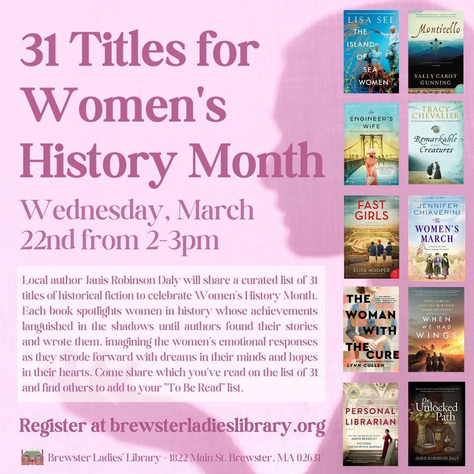 31 Titles for Womens History Month, Brewster Ladies' Library, 22 March ...
