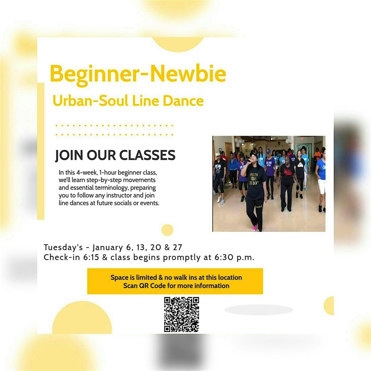 Urban-Soul Beginner Line Dance Class, Angelo Elementary School ...