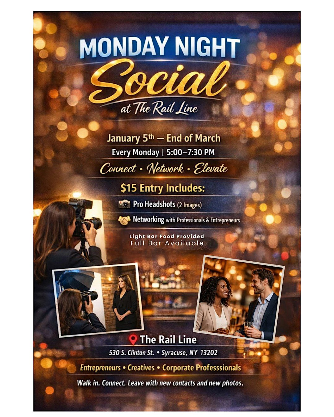 Monday Night Social, Rail Line, Syracuse, 19 January to 23 March ...