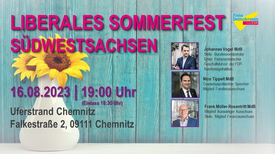 LIBERALES SOMMERFEST SÜDWESTSACHSEN, Uferstrand Chemnitz, 16 August ...