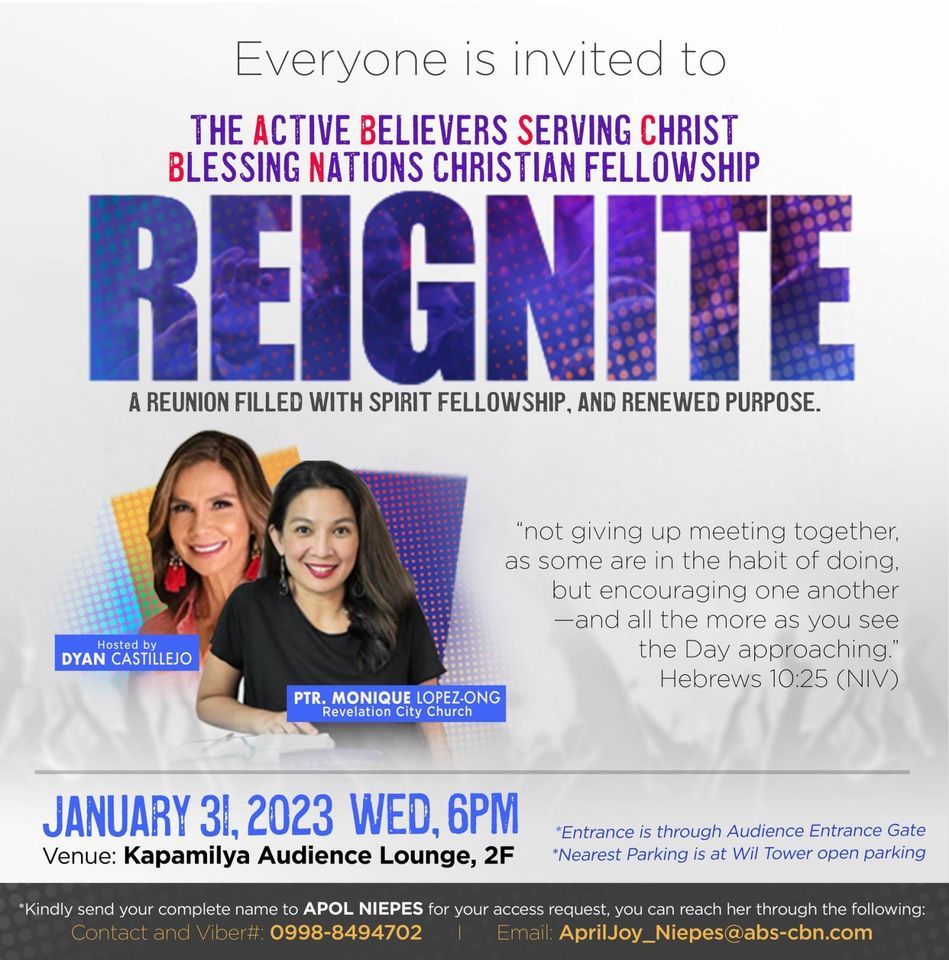 ABSCBN FELLOWSHIP REIGNITE, ABS-CBN Audience Entrance, Quezon City ...