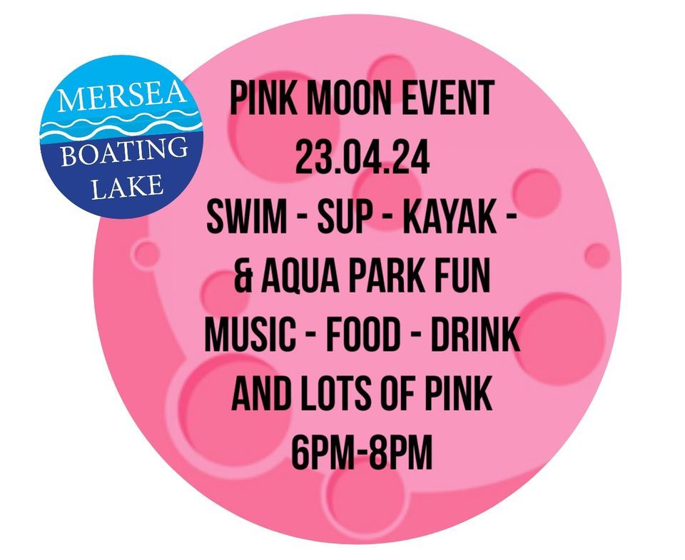 Pink Full Moon Swim - Paddle, Mersea Boating Lake, Brightlingsea, April ...