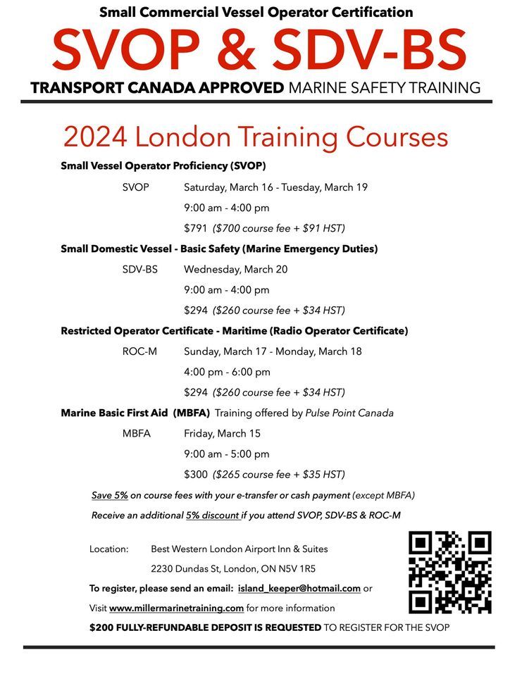 London SVOP Small Commercial Vessel Operator training courses, Best ...
