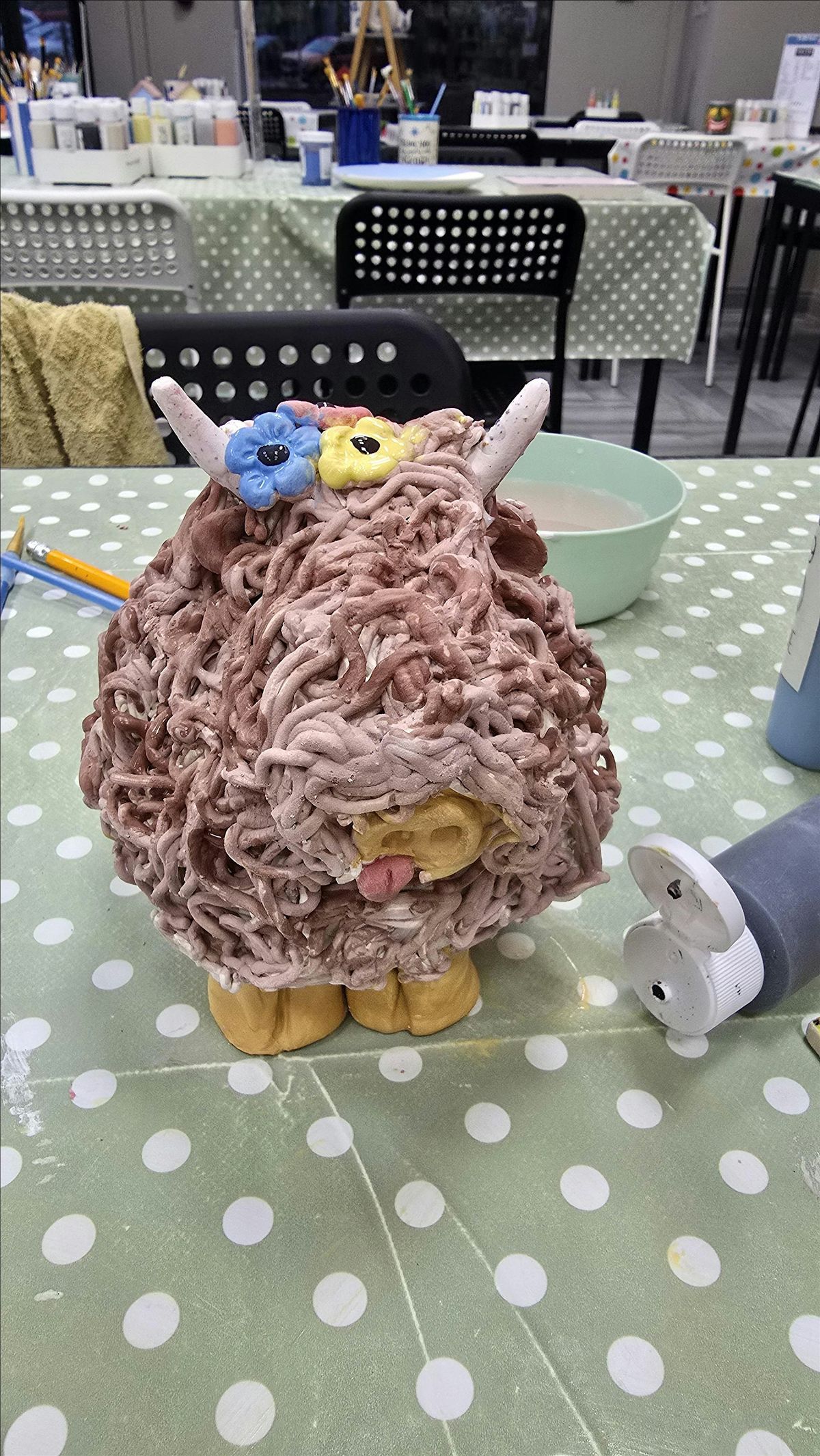 Highland Cow Clay workshop, The Little Biscuit Pottery Painting Studio ...