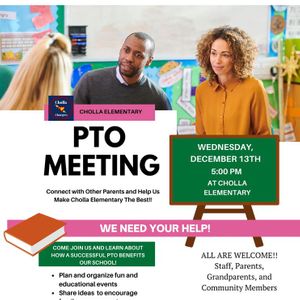 PTO Meeting, Cholla Elementary School, Casa Grande, December 13 2023 ...