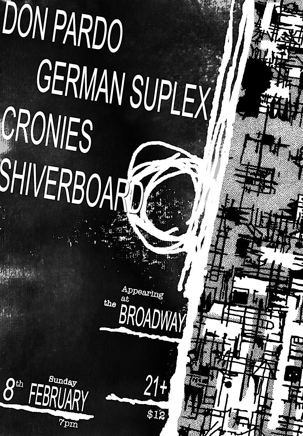Don Pardo w/ German Suplex, Cronies + Shiverboard, The Broadway ...