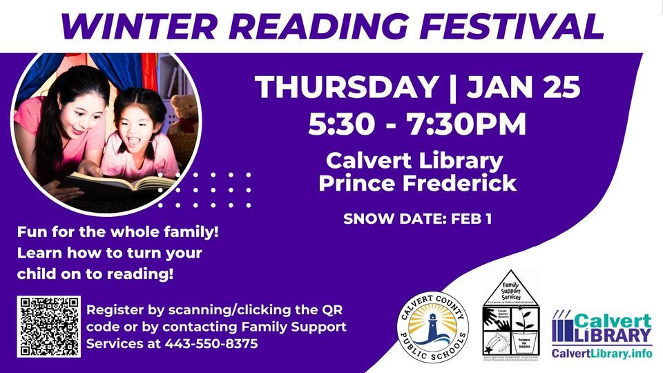 Winter Reading Festival, Calvert Library, Prince Frederick, 25 January ...